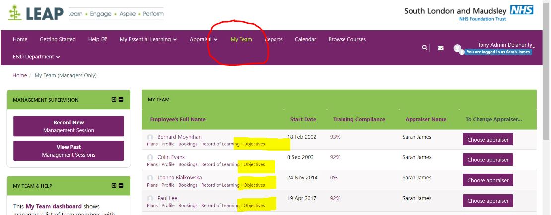 Setting and Reviewing Objectives in LEAP – South London and Maudsley ...